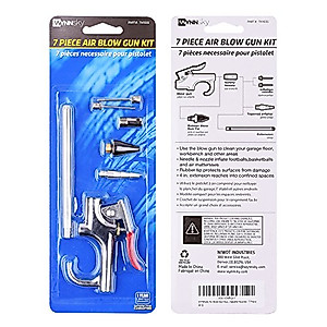 WYNNsky Air Blow Gun Accessory Kit with 5 Interchangeable Nozzles - 7 Pieces Air Compressor Tools Kit