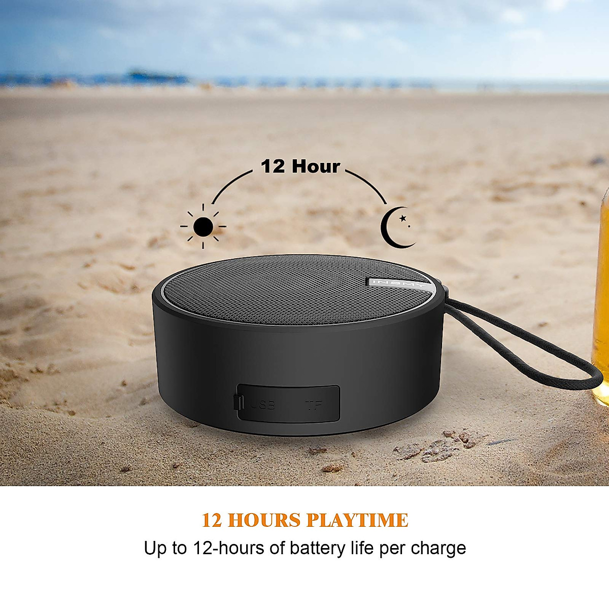 INSMY C12 IPX7 Waterproof Shower Bluetooth Speaker, Portable Small Speaker, Speakers Bluetooth Wireless Loud Clear Sound Support TF Card Suction Cup for Kayak Canoe Beach Gift (Purple)