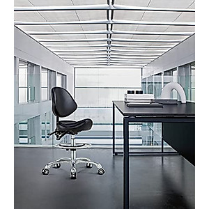 Kastele KASTELE Ergonomic Saddle Stool Swivel Rolling Saddle Chair Hydraulic Adjustable Stool with with Backrest