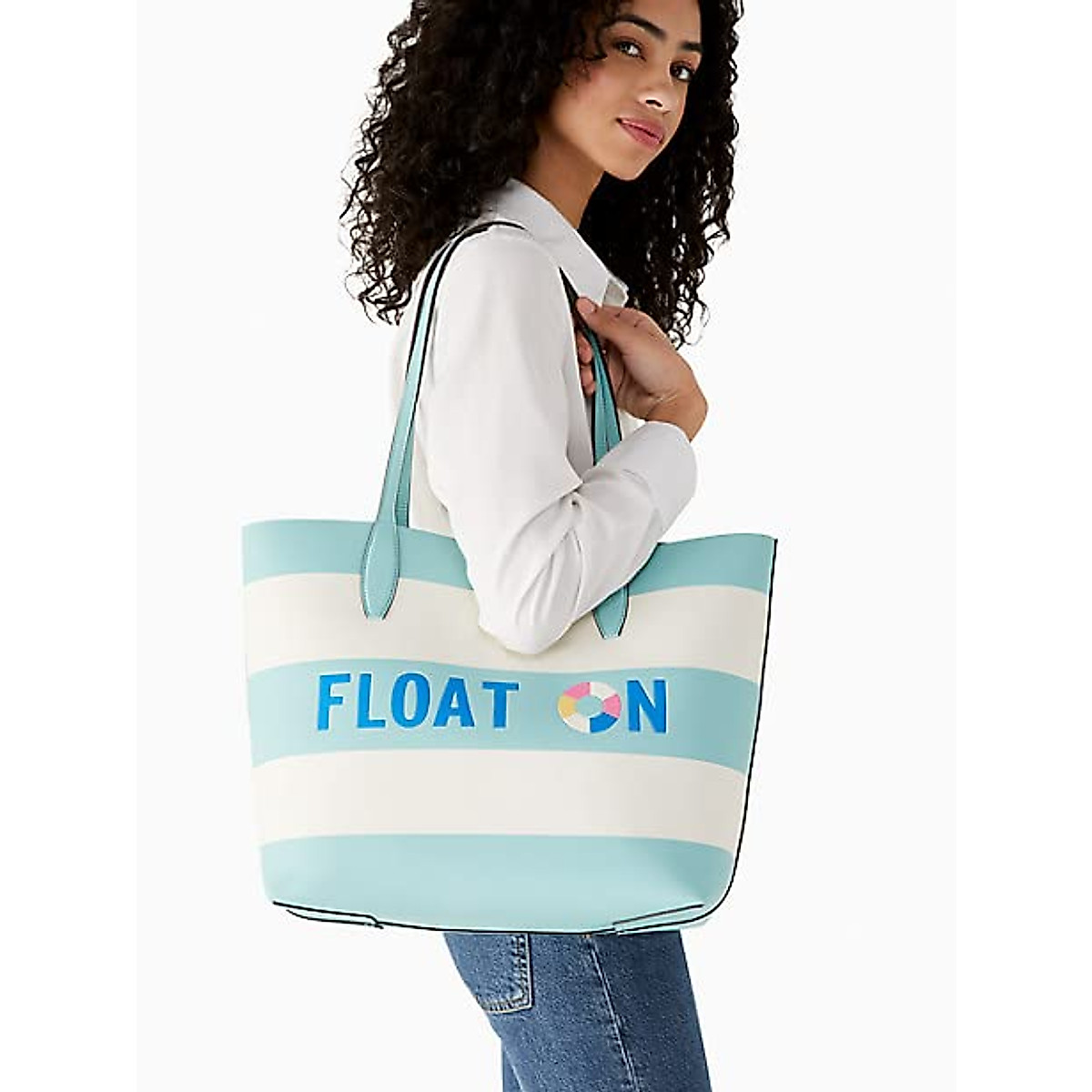 Kate Spade New York Pool Float Tote Shoulder Bag Large with Pouch