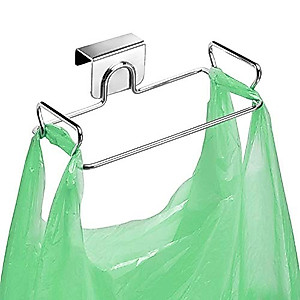 iDesign Classico Metal Over the Cabinet Plastic Bag Holder for Kitchen, Pantry, Bathroom, Dorm Room, Office, 5.5" x 6.5" x 2", Chrome