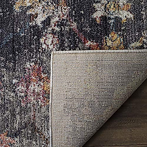 SAFAVIEH Bristol Collection 7' Square Grey/Multi BTL445H Boho Chic Distressed Area Rug