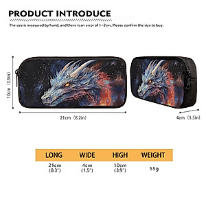 Ouhene Dragon Pencil Case for Men Women,Large Capacity Pencil Box for Boys Girls,Pencil Case Pouch with Zipper for School Work Travel