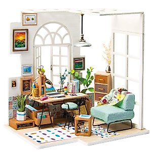 Rolife DIY Miniature Dollhouse Kit Diorama Room Model with LED Gifts for Boys Girls Women Friends(SOHO Time)