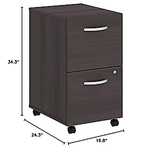 Bush Business Furniture Studio C 2 Drawer Mobile File Cabinet in Storm Gray