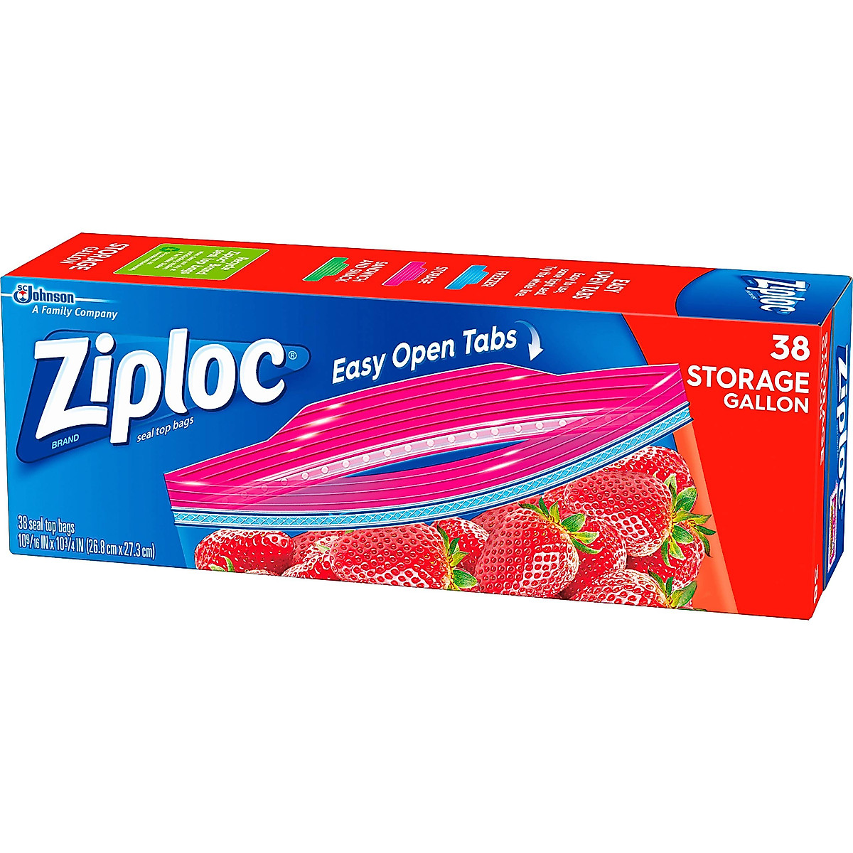 Ziploc 665016 Double Zip/ Storage Bags, 10-9/16 x 10-3/4, 1 Gal, Clear, 38/Box (Case of 9 Boxes)