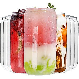 Nervure 20 Pack Can Shaped Plastic Cups - 16oz Plastic Drinking Classic Cups - Beer Can Plastic Cups - Iced Coffee Cute Tumbler Cup Cool Drinking Cups for Smoothie, Boba Tea, Cocktail