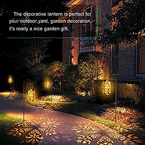 URPOWER Solar Lights Outdoor Metal Solar Lantern Outdoor Hanging Retro Decorative Lanterns with Durable Handle Solar Powered Waterproof LED Table Lanterns Lighting for Yard Tree Fence Patio , 2 Pack