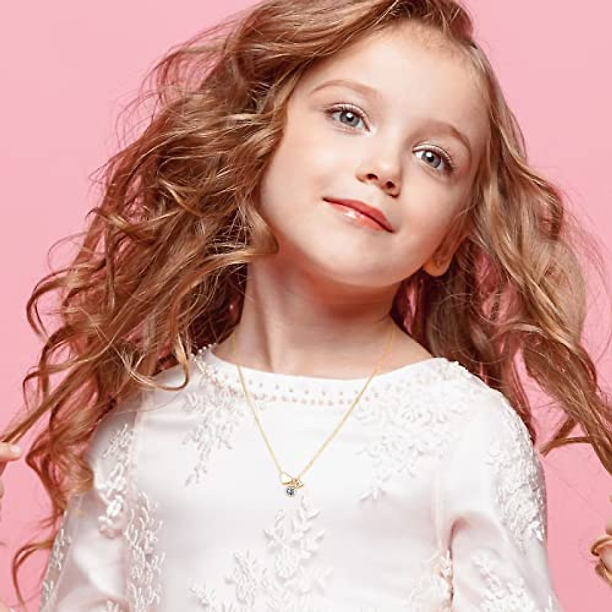 Ursilver Heart Initial Necklaces for Women, 14K Gold Plated Heart Initial E Necklace Dainty Heart Initial Topaz Pendant Birthstone Necklace April Birthstone Jewelry Necklaces for Women