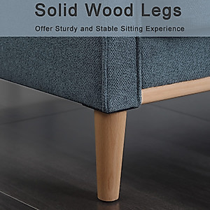 Plococo 3 Seat Sofa Couch with Thick Cushion,3 Person Sofa with Waterproof Fabric,3 Seat Mid-Century Modern Couch with USB Port for Apartment Living Room Office,Blue