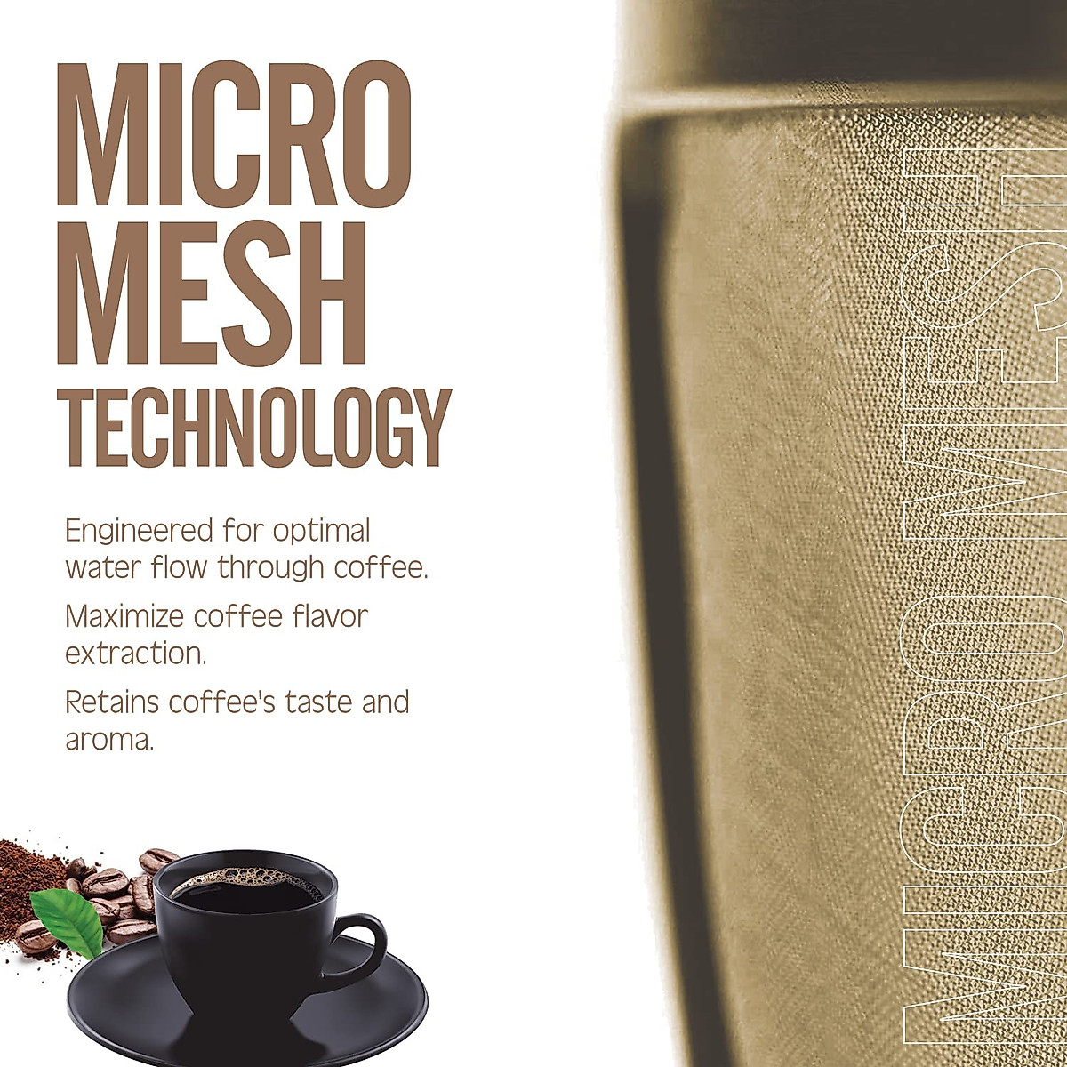 4 Cup Reusable Filter Basket With Closed Bottom Fits MrCoffee Coffee Maker and Brewer - Permanent Filter Replacement for Mr Coffee Gold Tone Basket-Style Filters