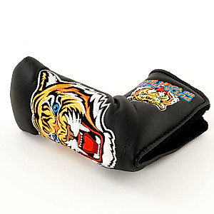 Tiger Golf Headcover for Blade Putter, Black, Golf Head Cover