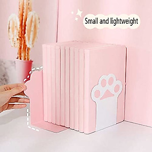 VREF Sujetalibros, Sujetalibros， 2PCS Cute Paw Book Stand Holder Shelf Desktop Bookends for Kid Child Student 5.67x4.06 inches Sujetalibros para estanterías