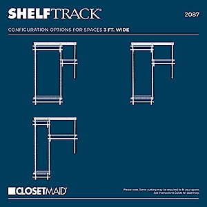 ClosetMaid 2087 ShelfTrack 2ft. to 4ft. Adjustable Closet Organizer Kit, White