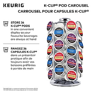 Keurig Storage Carousel, Coffee Pod Storage, Holds up to 36 Keurig K-Cup Pods, Silver