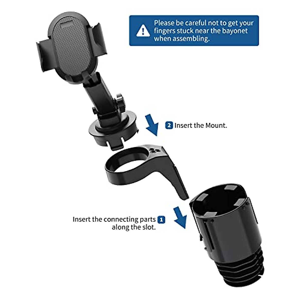 JoyTutus Car Cup Holder with Cellphone Mount, Large Cup Holder Expander Adapter Compatible with 18-40oz Hydro Flask, YETI, Nalgene Bottles & Mugs, Phone Mount for Car with 360° Rotation(1 Pack)