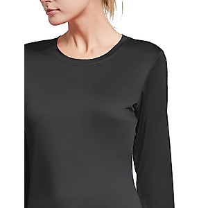 BALEAF Women's Long Sleeve Workout Tops Running Hiking Athletic Shirts Active T-Shirts Wicking Quick Dry Soft Lightweight Black Size S
