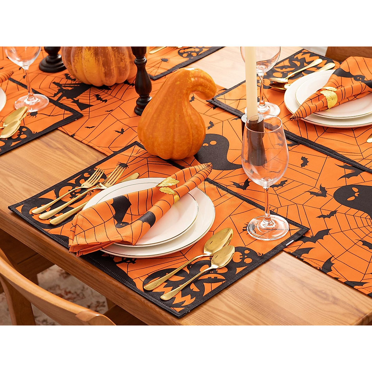 YiHomer Halloween Silhouettes Tabletop for Halloween Decorations, Dinner Parties and Scary Movie Nights, Horror Night, Tablecloth, 60 x 84 Rectangle