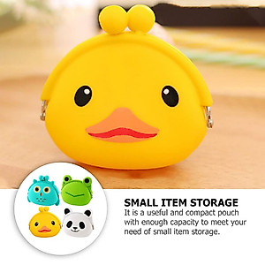 Mini Cute Silicone Coin Bag: Kids Cartoon Animal Change Pouch Small Silicone Purse for Children Toddlers Coin Change Earphone Container 4pcs Random Style