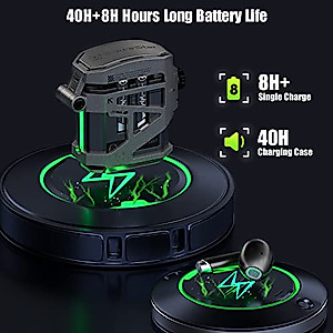 Gravastar Wireless Earbuds Sirius P5,Bluetooth in-Ear Headphones 40H Playback with Stereo Sound,4 RGB Lights,ENC for Clear Call,Bluetooth 5.2,IPX4,Support Multipoint Connection(Defense Armor)