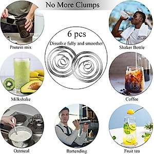 6 Pcs Shaker Balls Replacement Shaker Bottle Ball 2.1 inch Stainless Steel Mixing Balls for Protein Shaker, Drinking Bottle