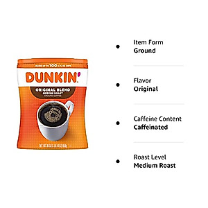 Dunkin' Original Blend Medium Roast Ground Coffee, 30 Ounce