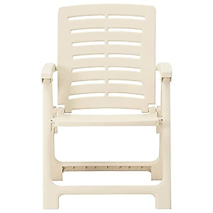 vidaXL Garden Chairs 2 pcs Plastic White