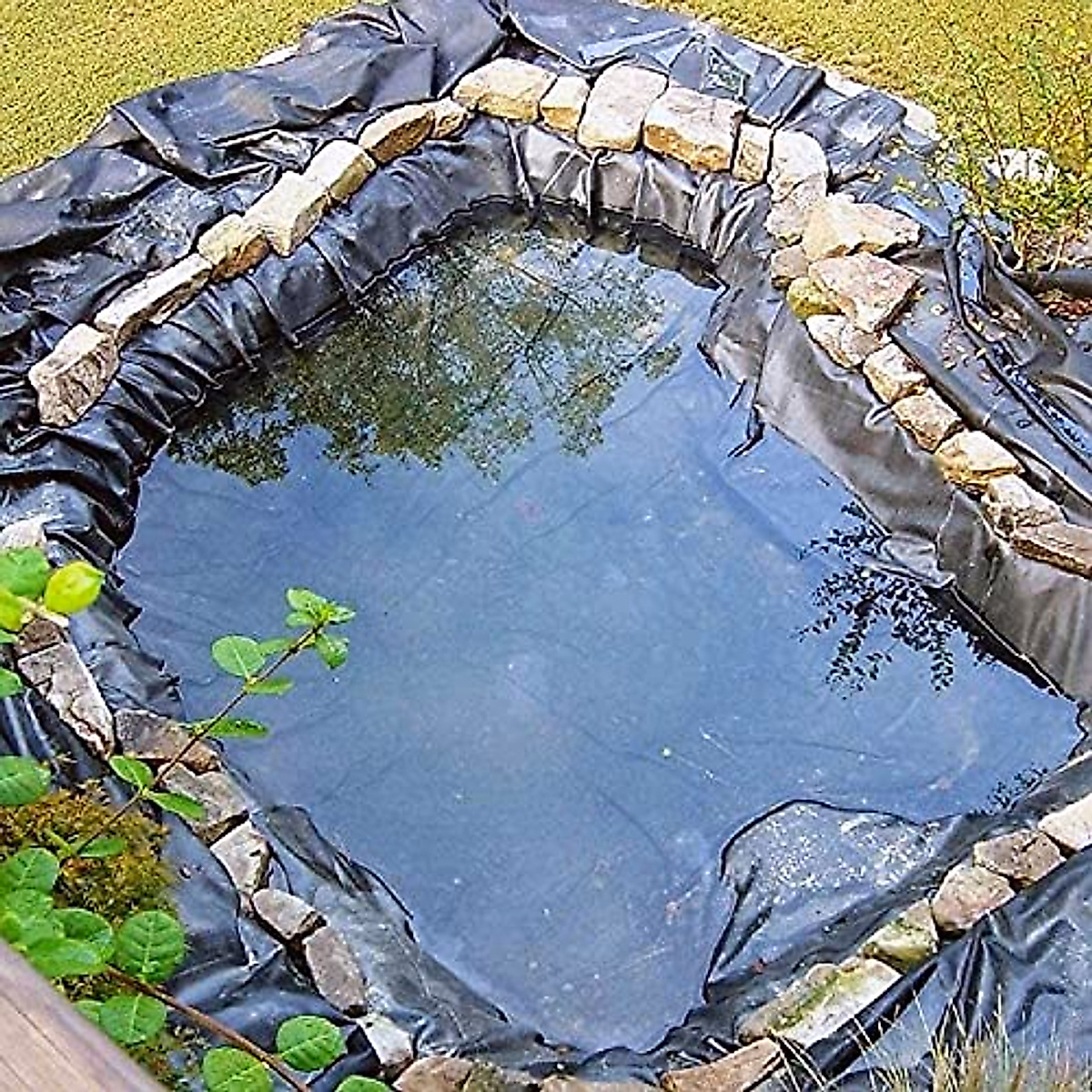 SANJIANG Pond Liner, Black Heavy Duty Pond Liner Protection for Fish Ponds, Streams Fountains and Water Garden,12x9m