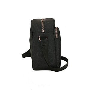 seeknfind Mini Canvas Cellphone Bag Cute Embroidery Crossbody Bag Shoulder Bag for Women Girl (208-black)