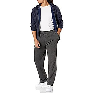 Amazon Essentials Men's Fleece Open Bottom Sweatpant (Available in Big & Tall), Charcoal Heather, Large
