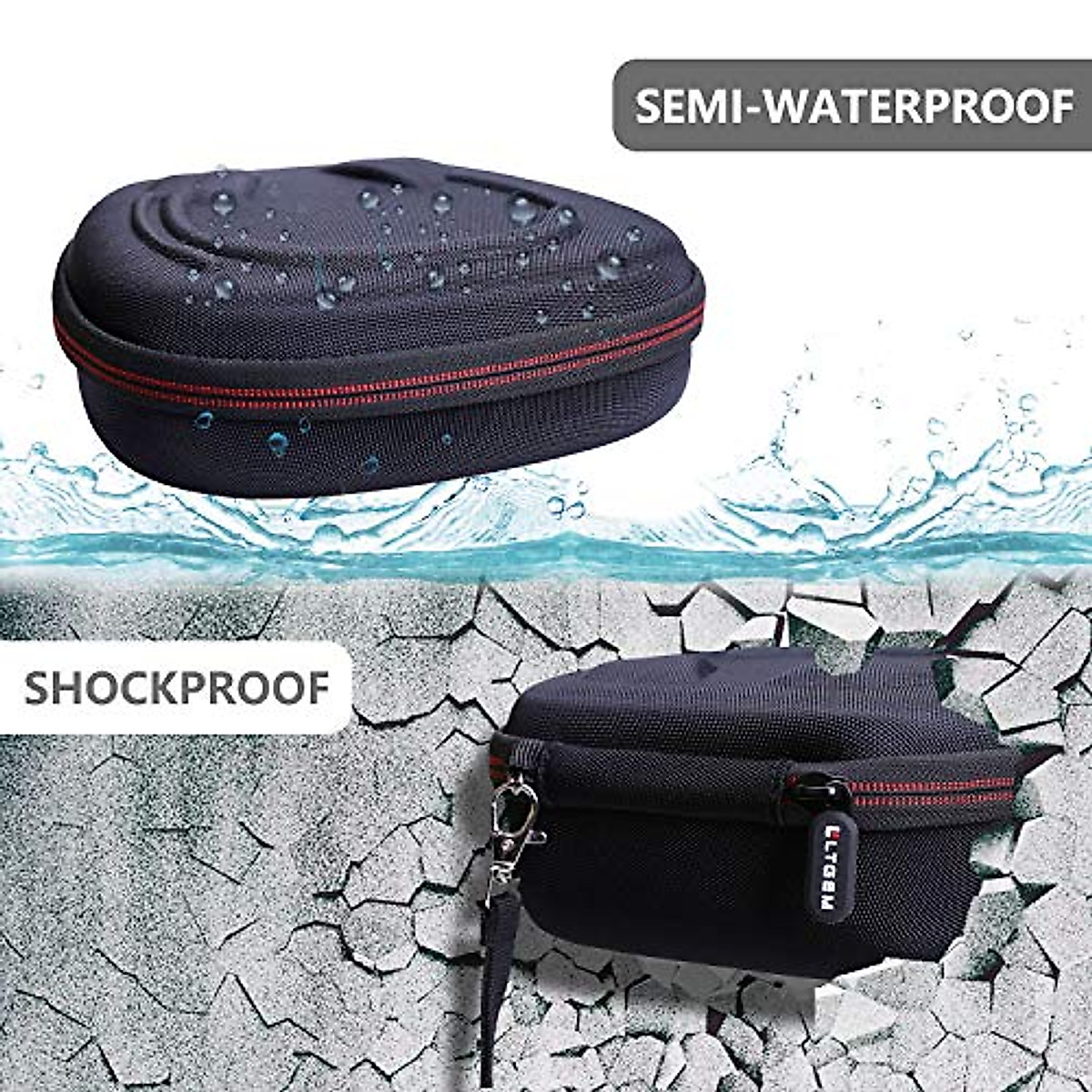 LTGEM Hard Case for Logitech USB Headset H390 / H430 / H570e and EAGLEND USB Headset/awatrue Computer Headset - Black+Grey