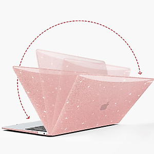 Anban Compatible with MacBook Air 13 inch Case 2022 2021 2020 2019 2018 Release A2337 M1 A2179 A1932 with Touch ID, Glitter Smooth Plastic Hard Shell Case + Keyboard Cover,MacBook Air 2021 Case Retina