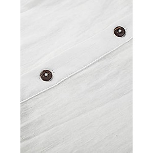 JMIERR Mens Casual Cotton Linen Texture Henley Shirt Short Sleeve Button Down Shirt Summer Beach Tropical Cruise Shirts US 43(L) White