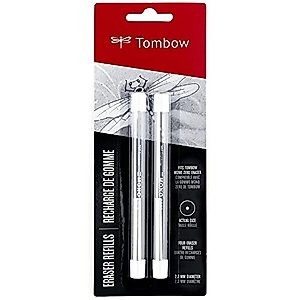 Tombow 57316 MONO Zero Eraser Refills, Round 2.3mm, 2-Pack