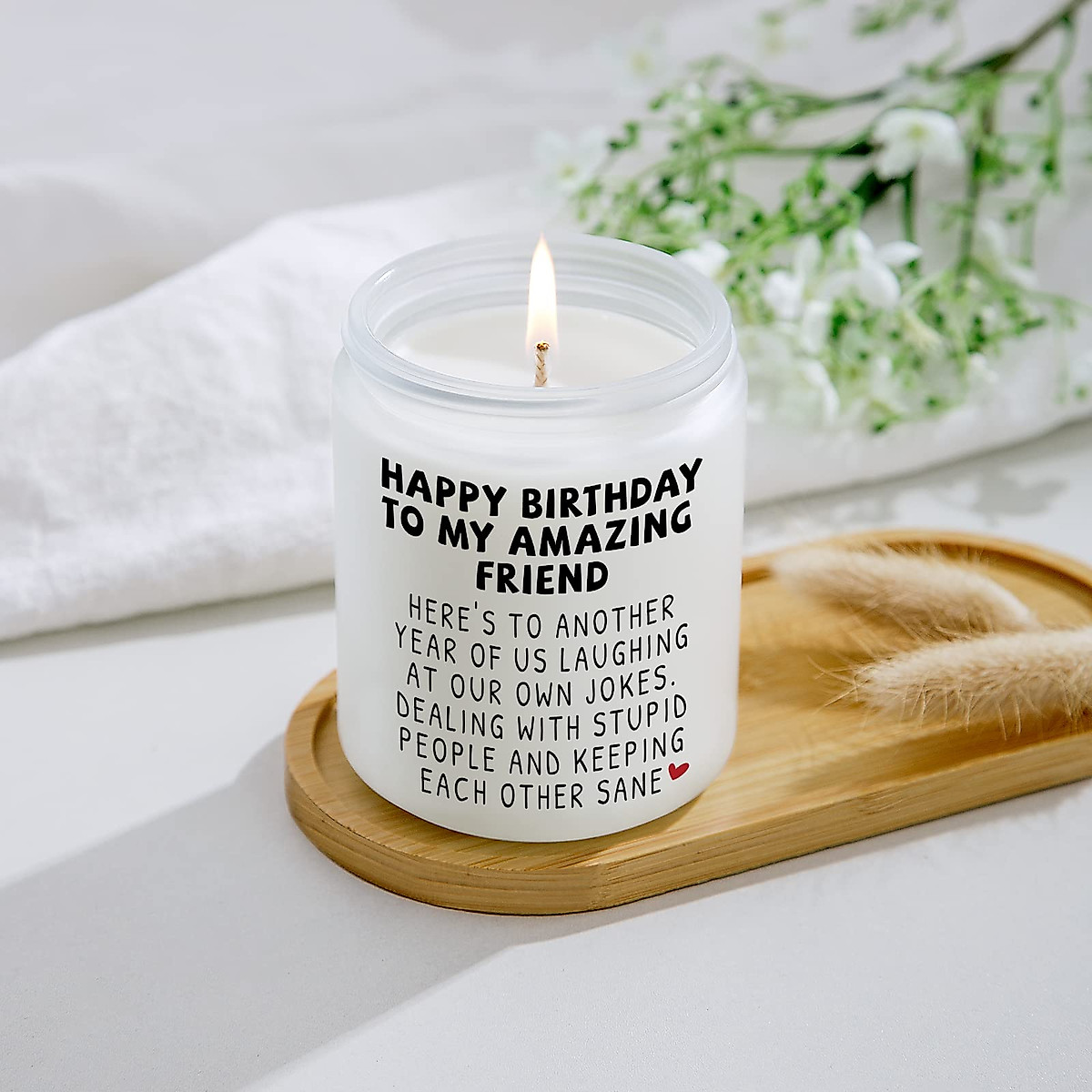 Jonico Happy Birthday Gifts for Women - Funny Best Friend Friendship Gifts for Women Friends, Birthday Gifts for Best Friend Bestie BFF Coworker Classmate Women, Lavender Candle Gifts