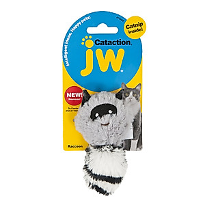 JW Pet Company Catnip Toys - Catnip Infused Plush Racoon Cat Toy