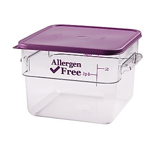 Cambro 12SFSCW441 12QT Allergen-Free Clear Graduated Camsquare