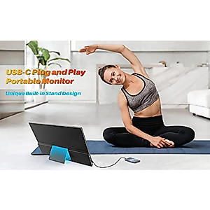 Portable Monitor 17.3" Laptop Screen Extender with Premium Built-in Stand, 1080P FHD HDR Eye Care USB-C Second Monitor for Laptop, IPS HDMI Computer Display for Phone, PC, PS/4/5, Xbox, Switch