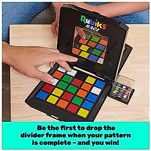 Rubik’s Race, Classic Fast-Paced Strategy Sequence Brain Teaser Travel Board Game Two-Player Speed Solving Face-Off, for Adults & Kids Ages 7 and up