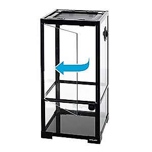 REPTIZOO 15 Gallon Full Glass Reptile Terrarium 12" x 12" x 24" Knock-Down Glass Tank and Siphon Gravel Cleaner Set, Small Habitat for Reptile Chameleon, Tree Frogs, Arboreal Geckos,Lizard