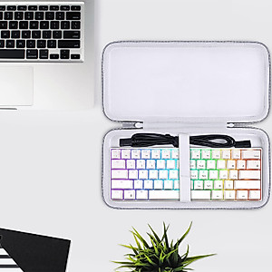 co2CREA Hard Travel Case Replacement for RK Royal KLUDGE RK61 / RK61 Pro/Newmen 60% Wireless Bluetooth Wired 60% Mechanical Gaming Keyboard