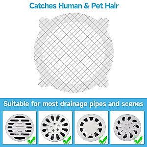 VIVIDLY 200 Pack Disposable Shower Drain Cover Hair Catcher Shower Drain Mesh Stickers, Bathroom, Bathtub, Kitchen, Sink, for Human and pet Hair (200)