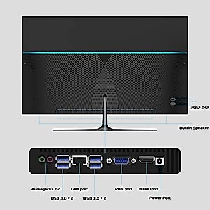 27 Inch All in One Desktop PC Intel Celeron N5095 Desktop Computer 8GB RAM 512GB ROM SSD Full HD IPS Display Computer with Dual WiFi Bluetooth 5.0 Keyboard and Mouse USB3.0