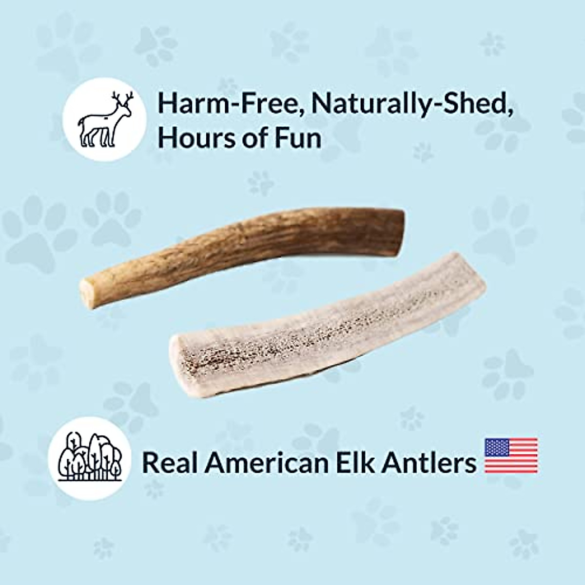 Pawveyor USA-Sourced Naturally Shed Elk Antlers For Dogs - 6" Grade-A Split & Whole Elk Antlers for Dogs Medium Sized and Aggressive Chewers - Ultra Long Lasting Dog Chew, Odorless Rawhide Alternative