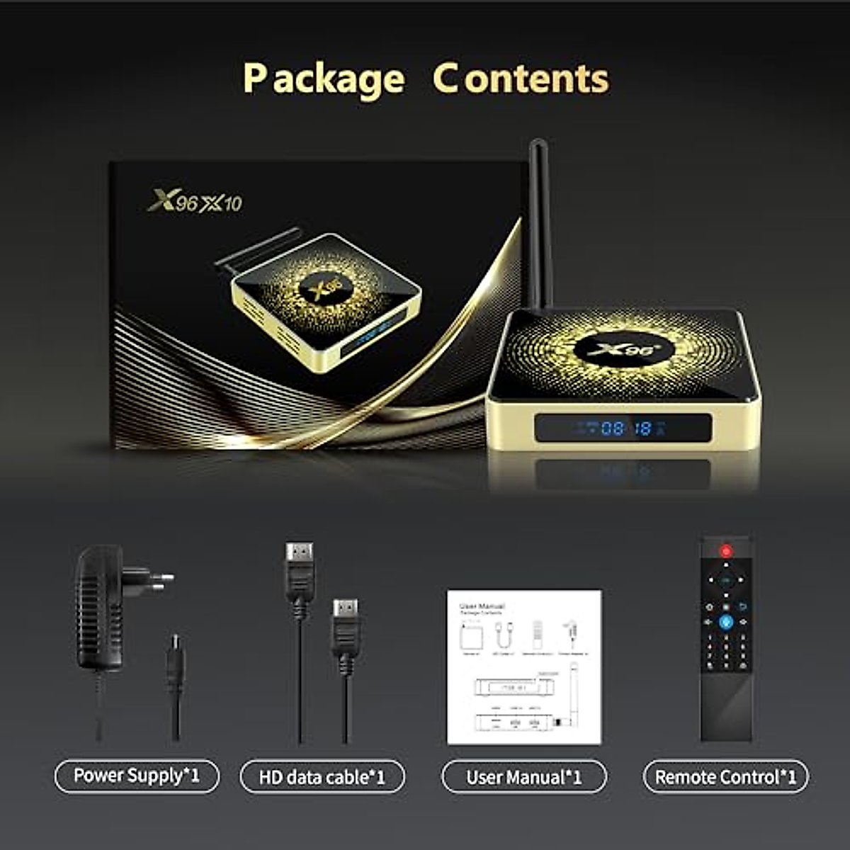SHYSKY X96 X10 8K Ultra HD Android TV Box Android 11.0 Amlogic S928X LPDDR4 8GB RAM 64GB ROM WiFi6 1000M BT5.2 USB3.0 Support AV1 8K 60fps H.265 HDR Box with i8 Keyboard