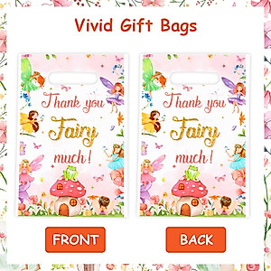 Serencatcher 50Pcs Fairy Party Favors Bags, Fairy Baby Shower Birthday Party Favor Candy Goodie Treat Bags Plastic for Fairy Theme Bridal Shower Engagement Bachelorette Wedding Party