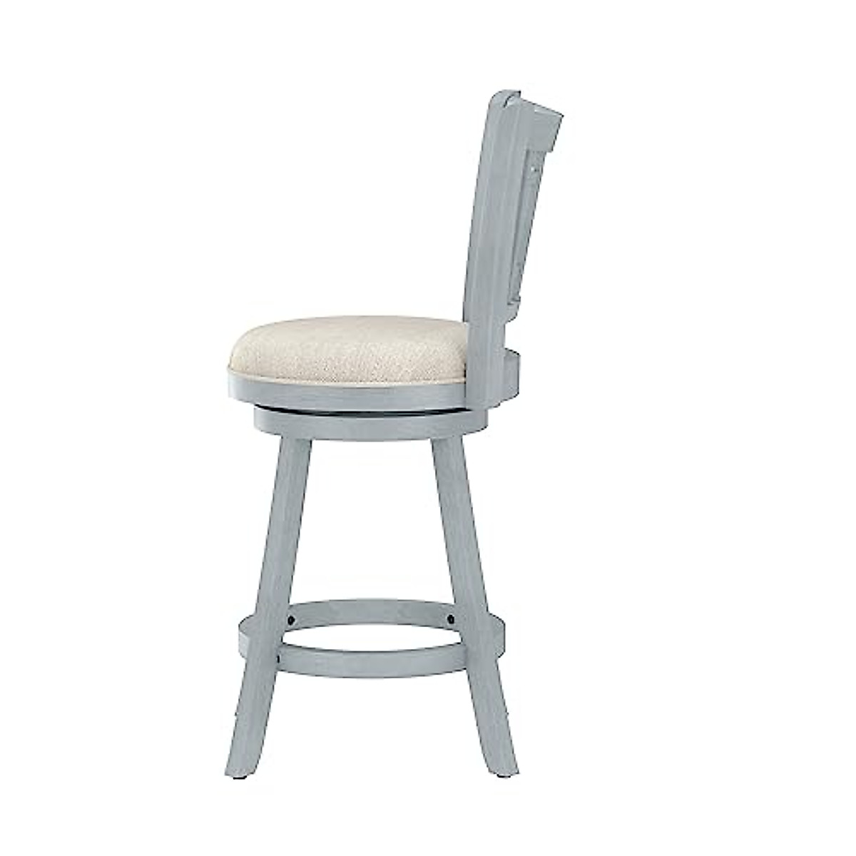 Hillsdale, Fairfox Wood Counter Height Swivel Stool with Rectangular Lattice Back, Blue Wire Brush