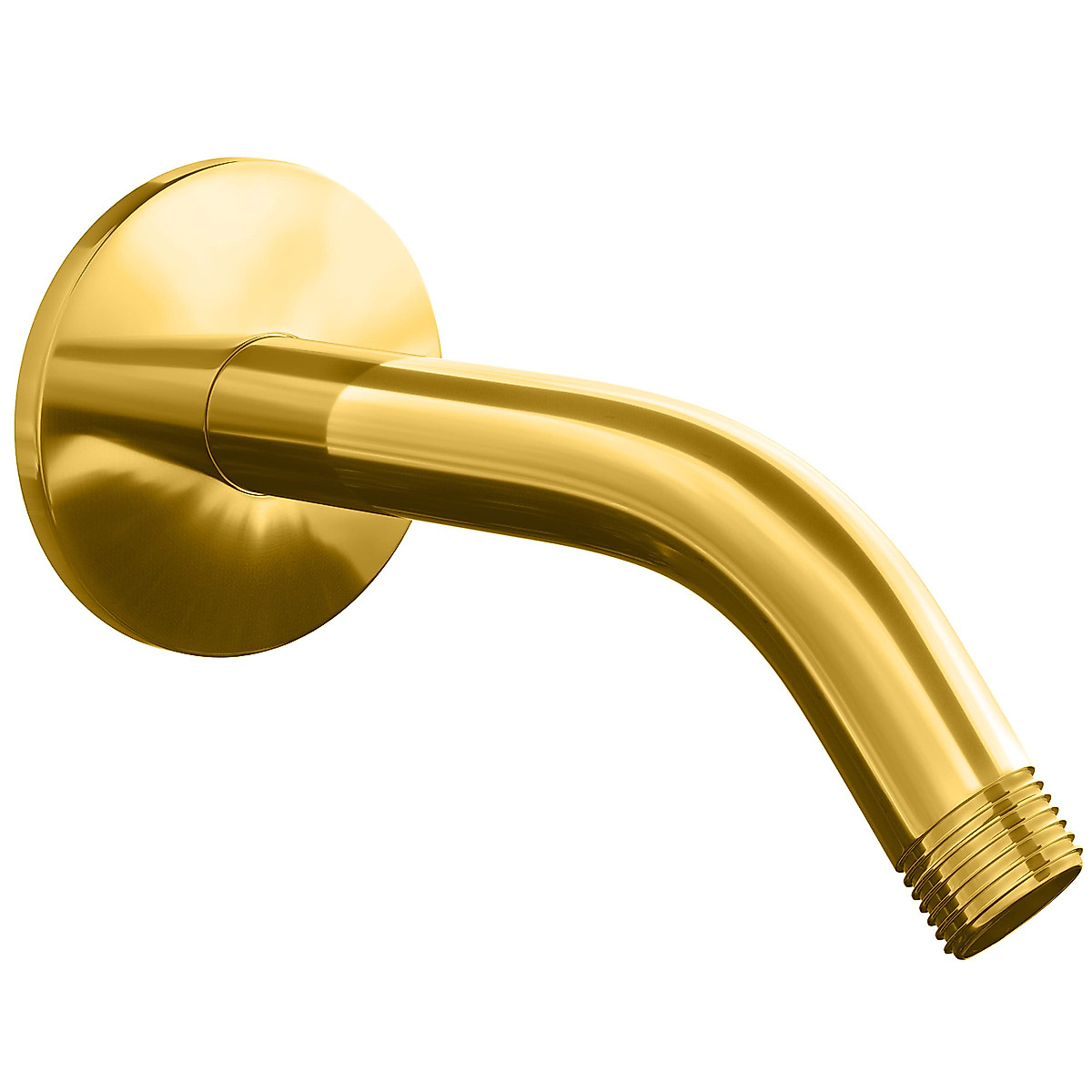 SparkPod Shower Arm With Flange - Solid Stainless Steel - Wall-Mounted For Fixed and handheld Showerheads - Shower Head Arm - Teflon Tape with 2 rubber O-rings Included - Egyptian Gold - Standard 6"