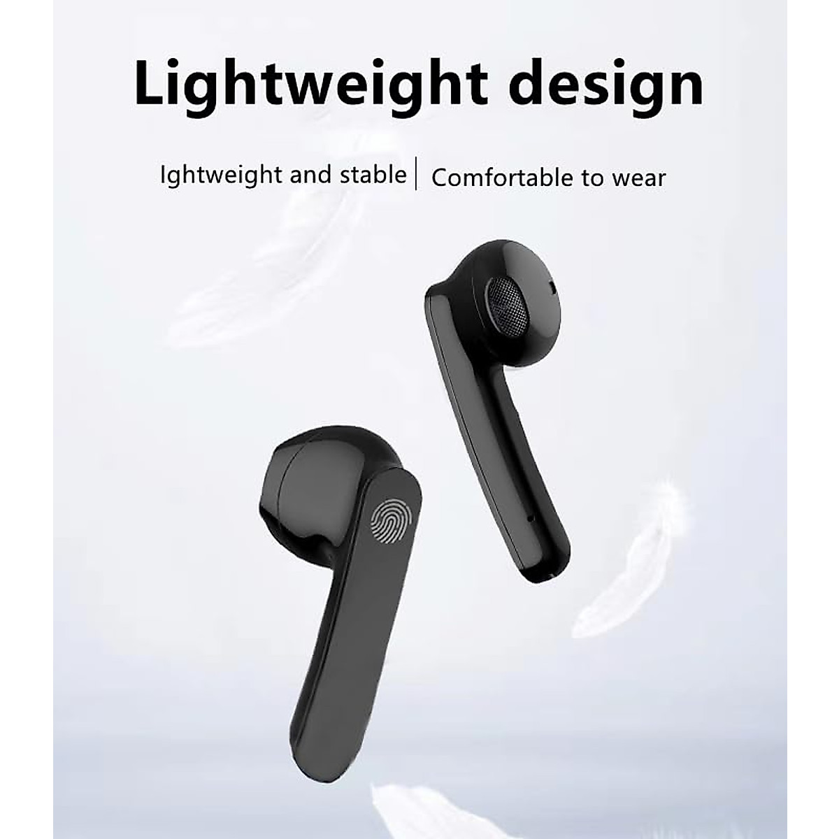 Wireless Earbuds, Bluetooth Headphones with Microphone, IPX7 Waterproof, 35H Playtime, High-Fidelity Stereo Earphones,with Wireless Charging Case, for iOS/Android,Running/Fitness/Work - Black