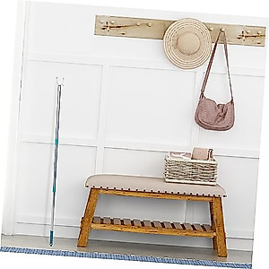 NOLITOY 5pcs stitching clothes rail curtain rod hooks outdoor tools outdoor window shade Clothes Drying Pole extended closet pole metal retriever rod Splicing Clothesline Pole Clothes Rod